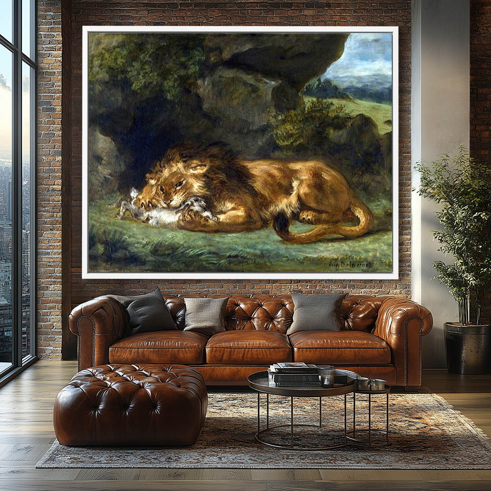 Lion devouring a rabbit – Great Canvas Arts