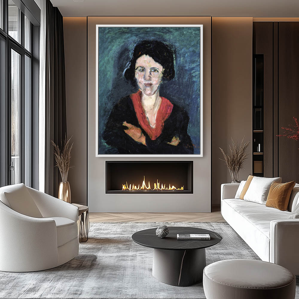 The Woman with the Red Collar – Great Canvas Arts