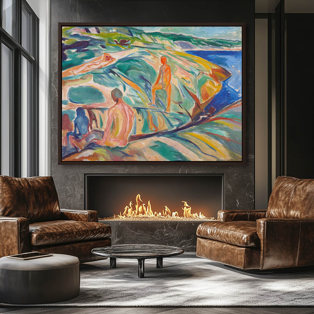 Bathing Men on Rocks – Great Canvas Arts