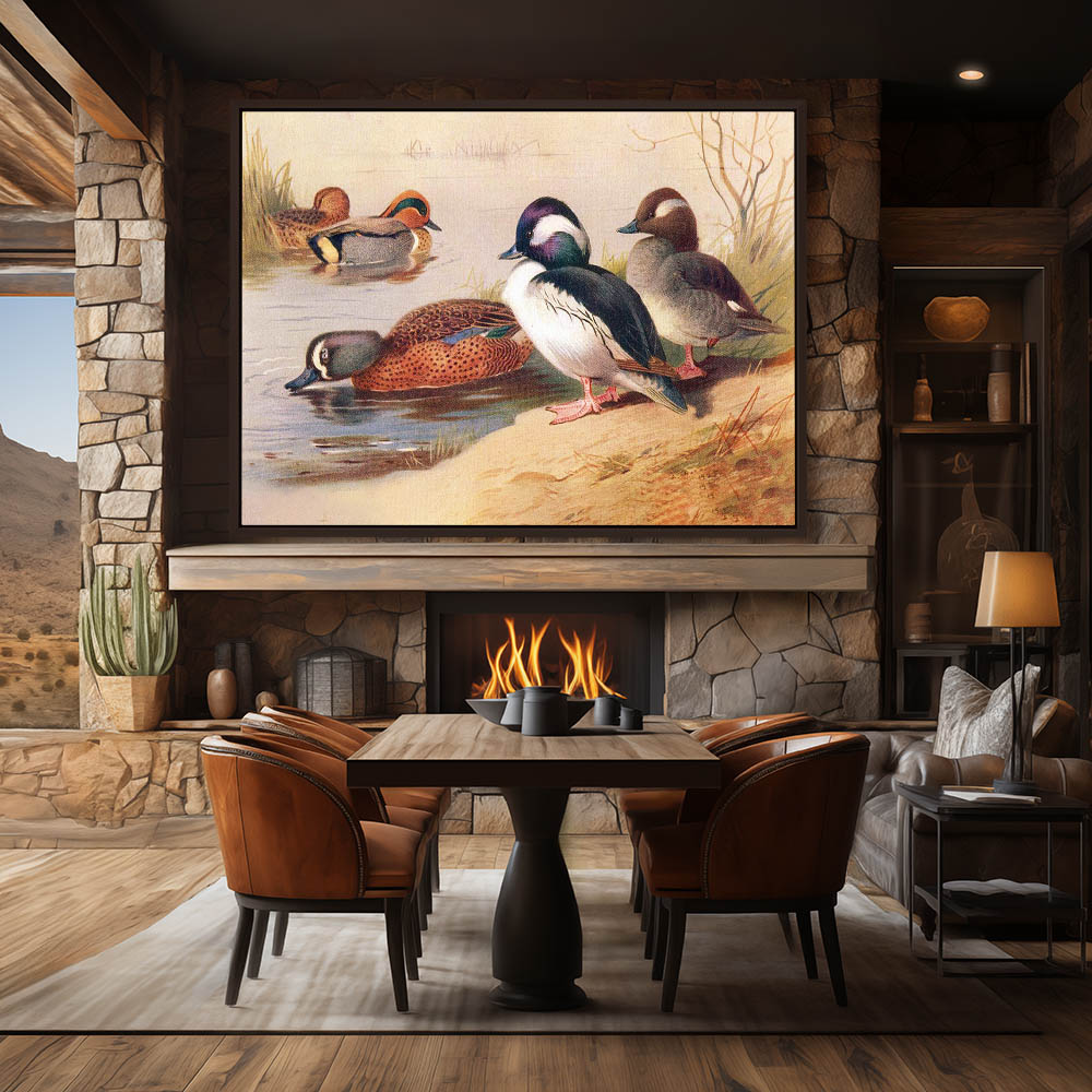 American Green Winged Teal And Buffel Headed Duck – Great Canvas Arts