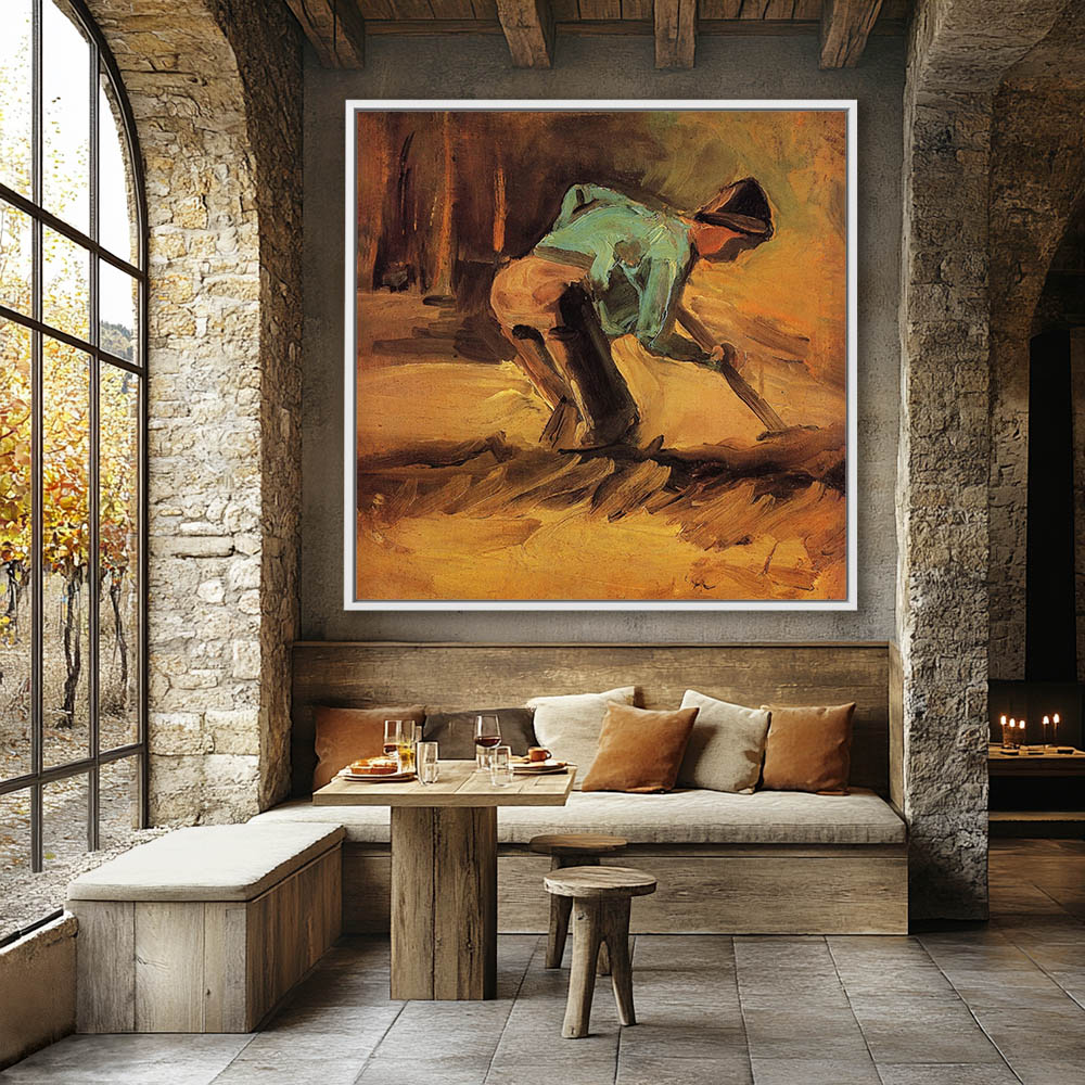 Man Stooping with Stick or Spade – Great Canvas Arts
