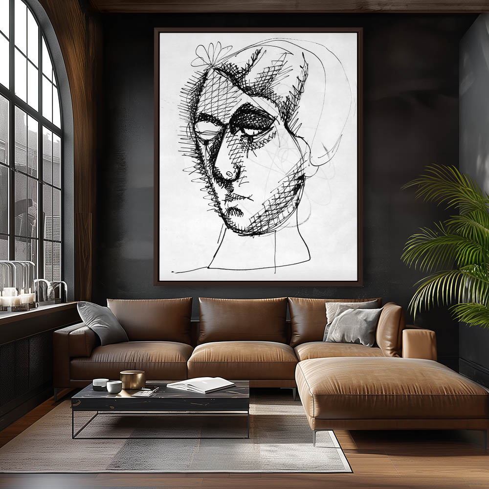 Absract Drawing Portrait of Mougouch – Great Canvas Arts