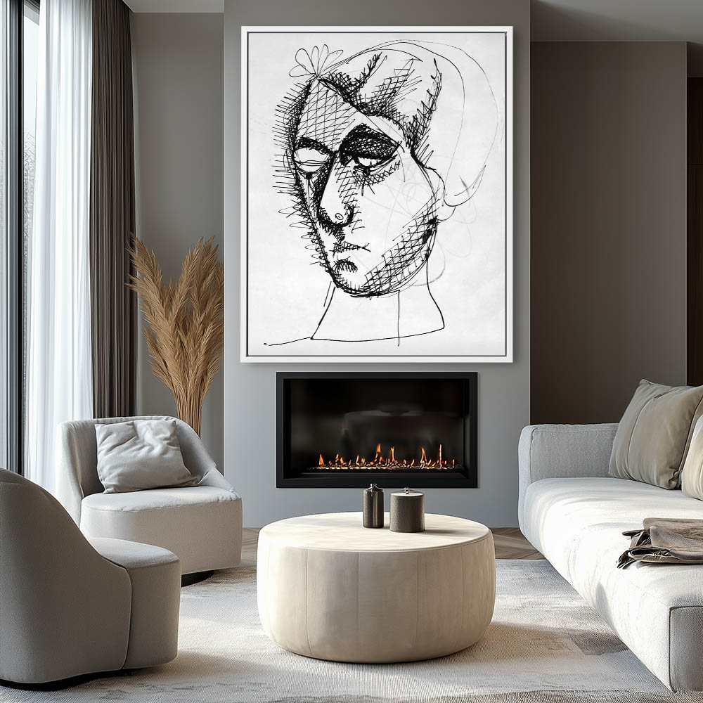 Absract Drawing Portrait of Mougouch – Great Canvas Arts