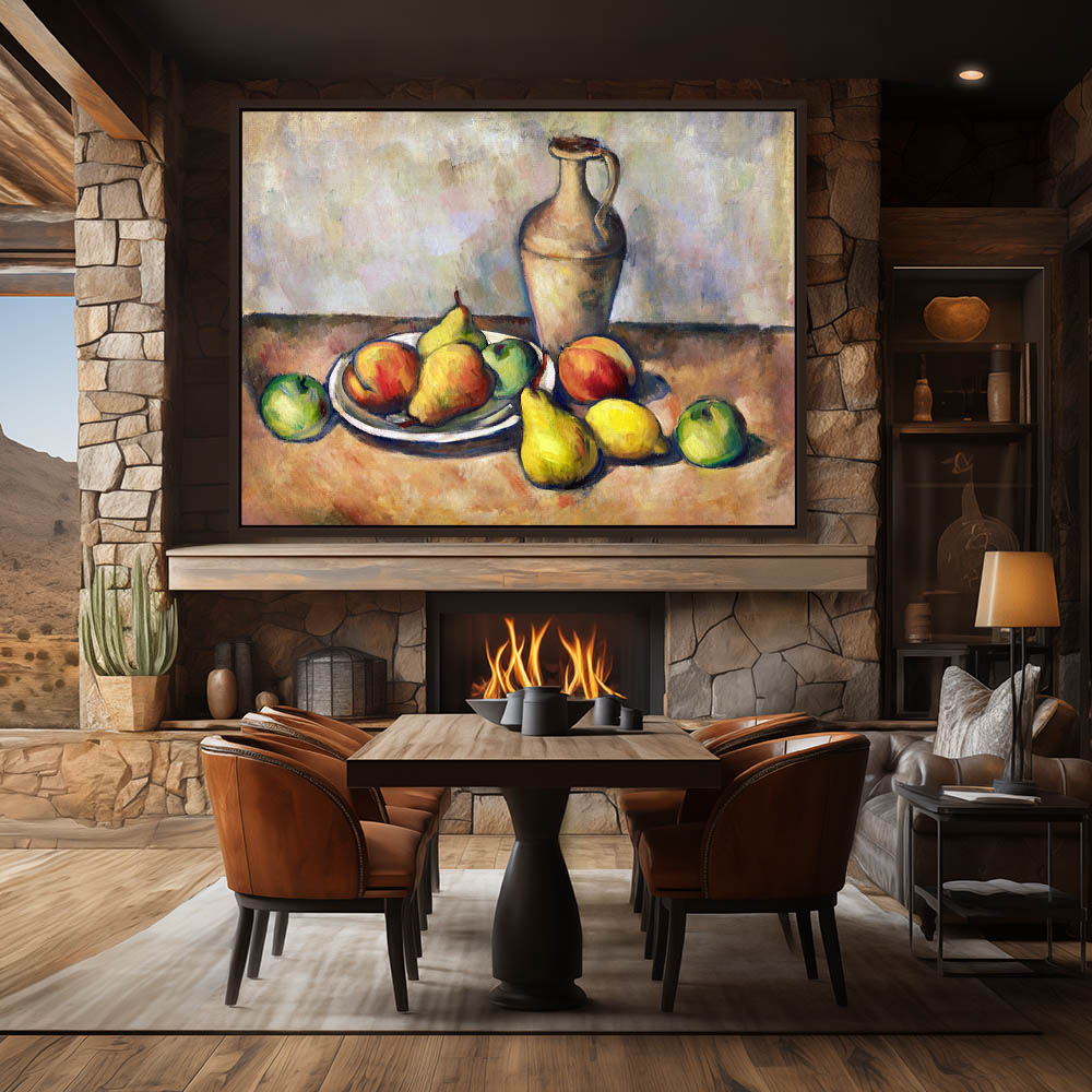 Abstract Still Lfe with Pears Peaches and a Pitcher – Great Canvas Arts