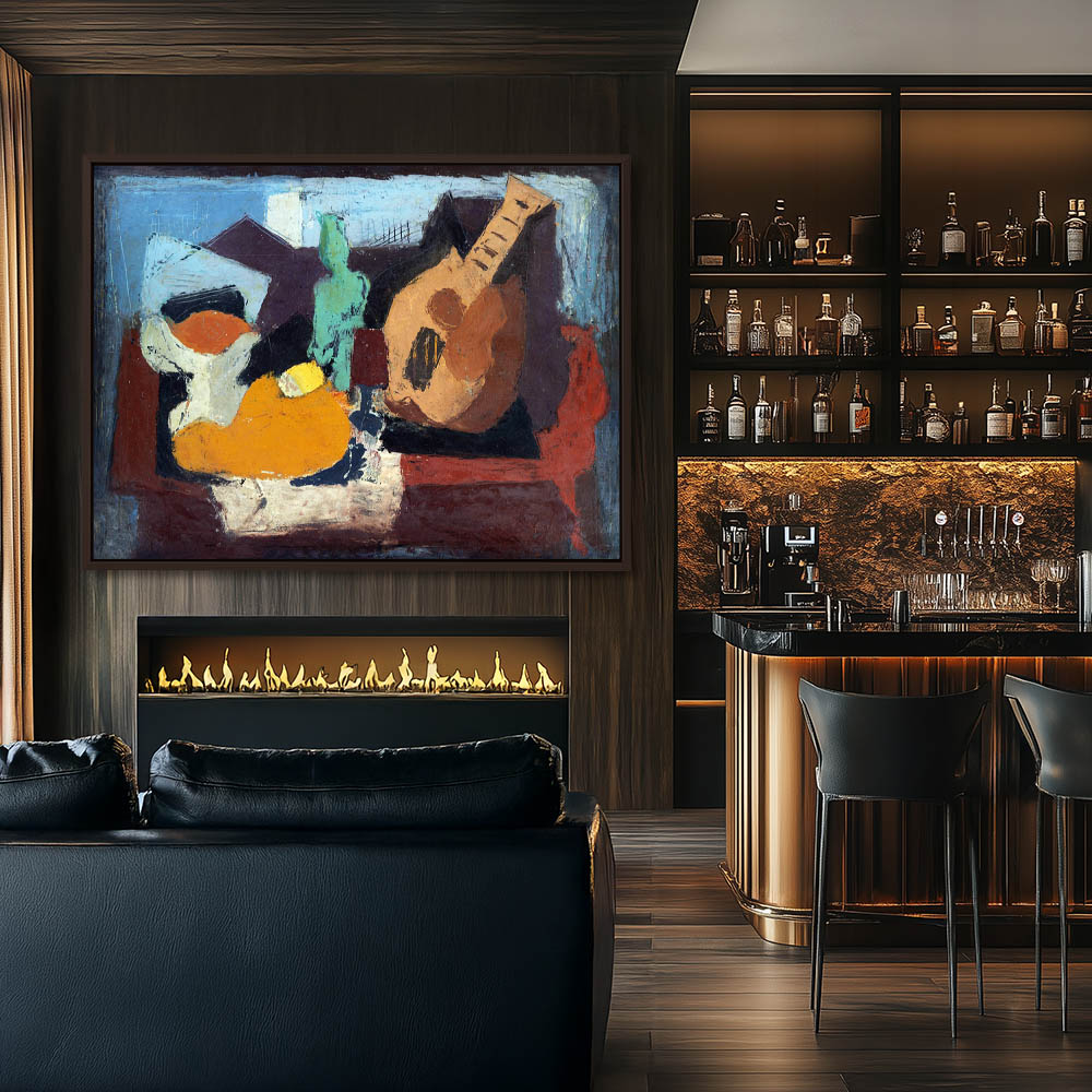 Abstract Still Life with Guitar – Great Canvas Arts