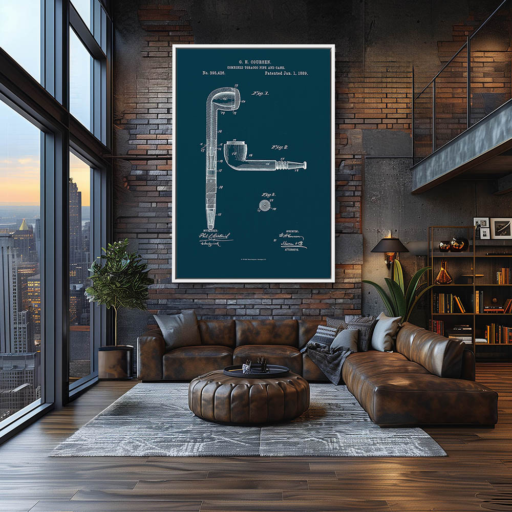 Combined Tobacco Pipe and Cane – Great Canvas Arts
