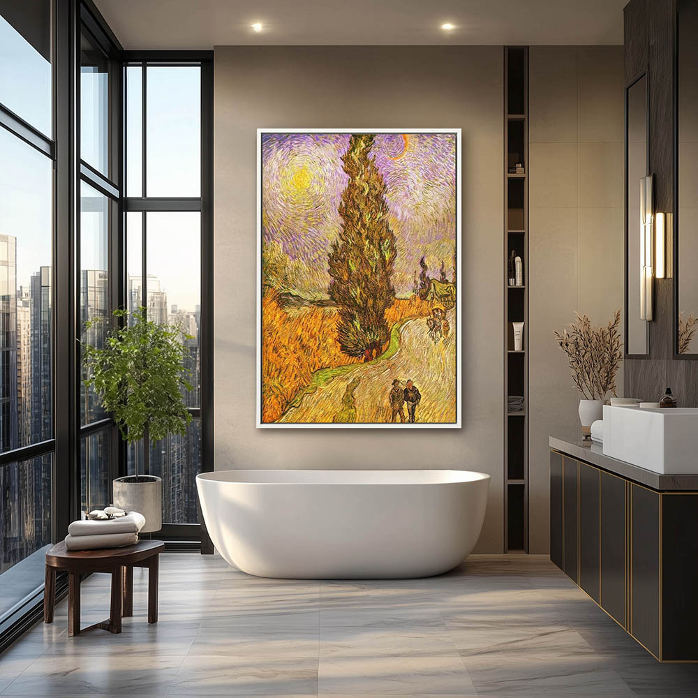 Cypress Way under a Stary Sky – Great Canvas Arts