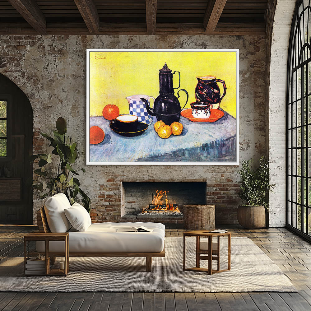 Still Life with Coffee Pot Dishes and Fruit – Great Canvas Arts