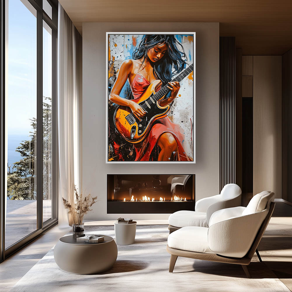 Guitar Goddess in Abstraction – Great Canvas Arts
