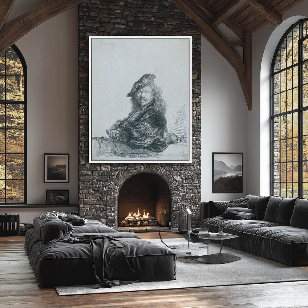 Self Portrait Leaning on a Stone Sill – Great Canvas Arts