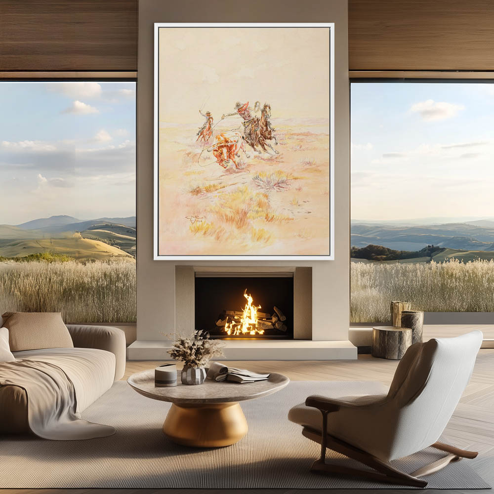 Cowboy roping a Steer – Great Canvas Arts