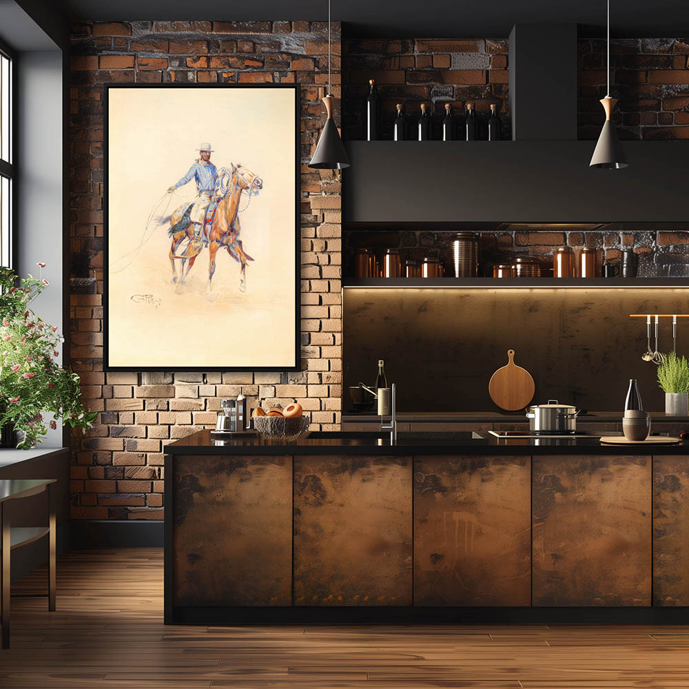 Cowboy/Roper on a Horse [or] A California Roper – Great Canvas Arts