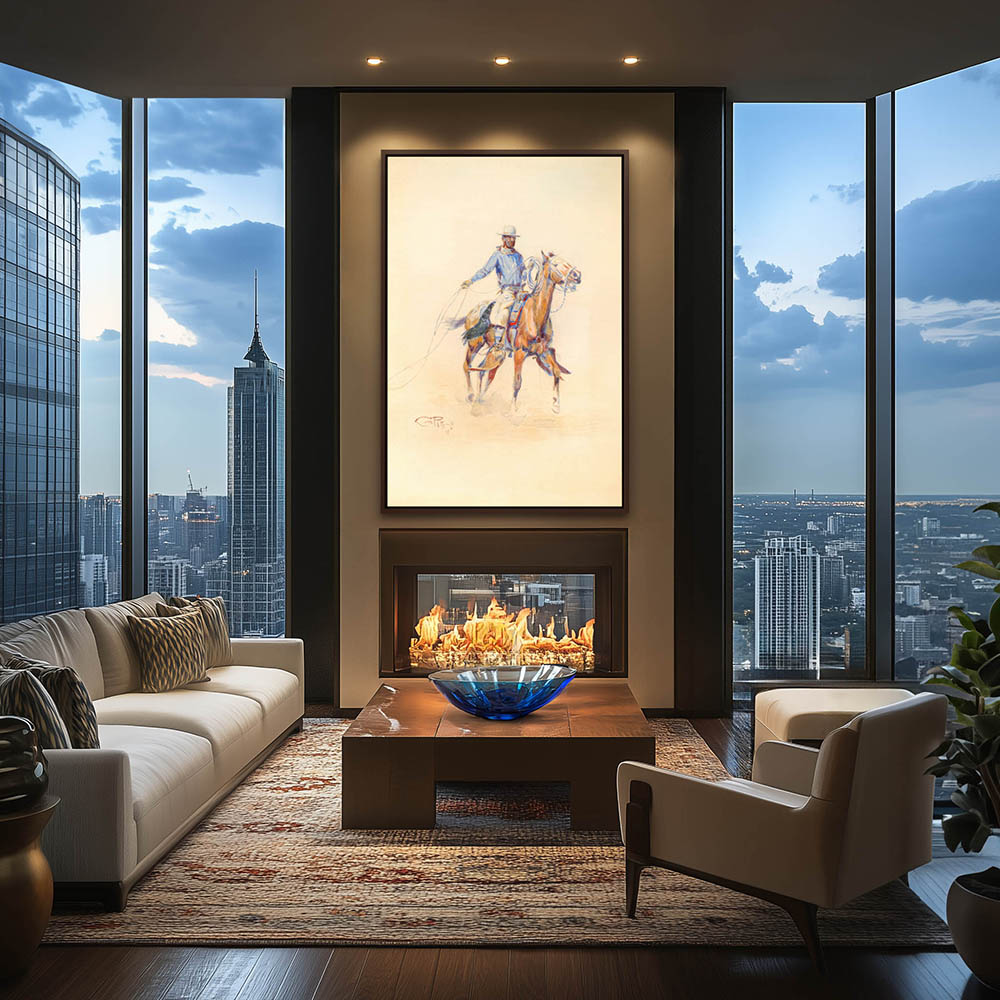 Cowboy/Roper on a Horse [or] A California Roper – Great Canvas Arts