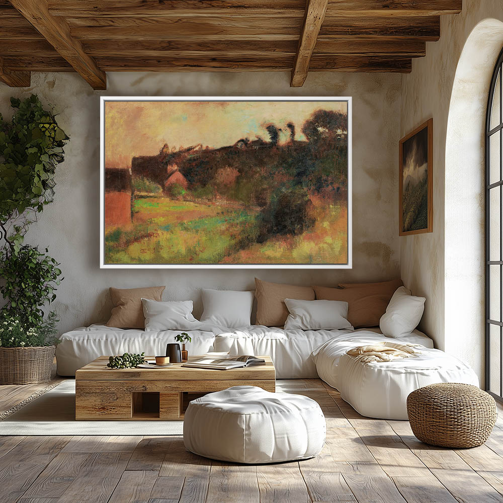 Houses at the foot of a cliff – Great Canvas Arts