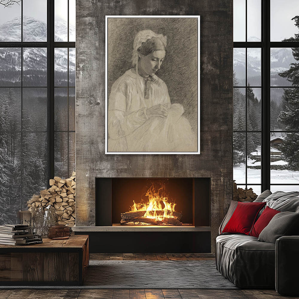 Woman Embroidering – Great Canvas Arts