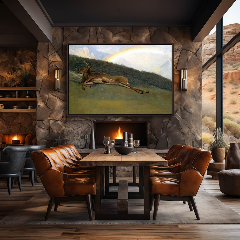 Rainbow over a Fallen Stag – Great Canvas Arts