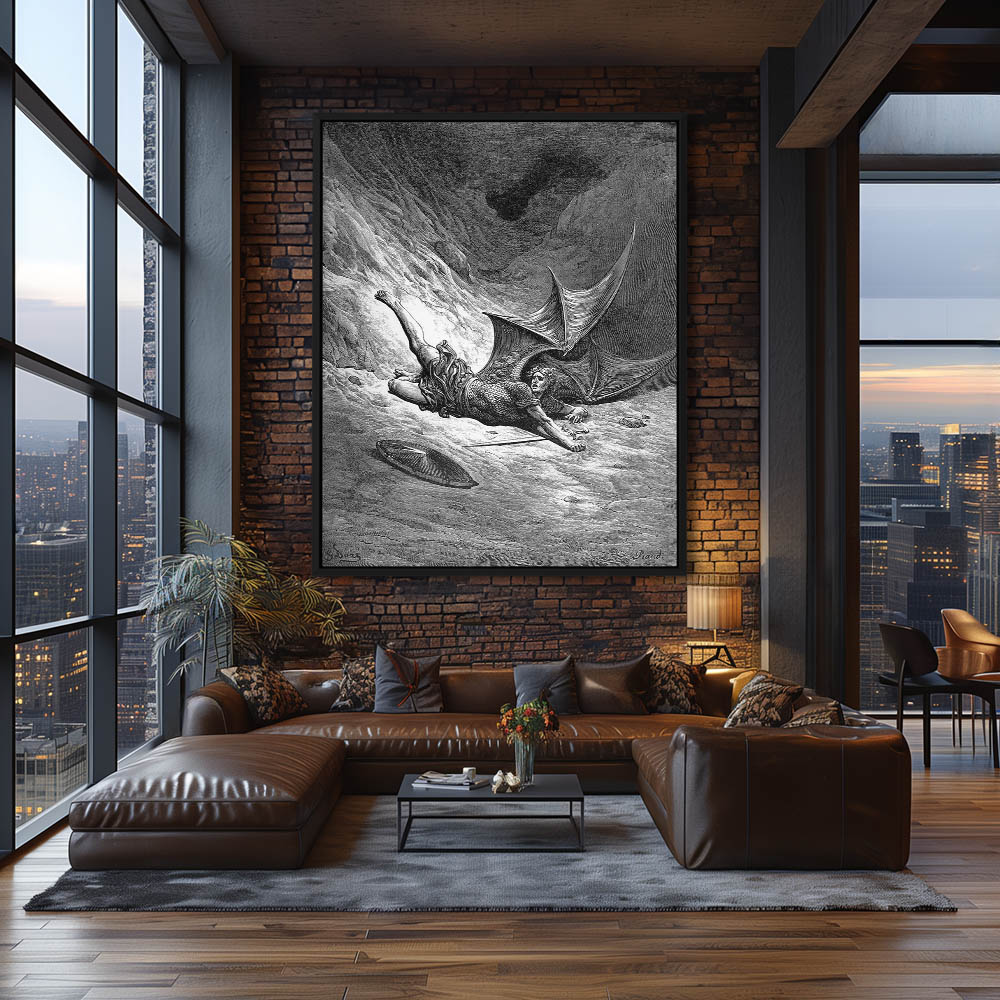 Satan Shown as the Fallen Angel after Having Been Smitten – Great ...