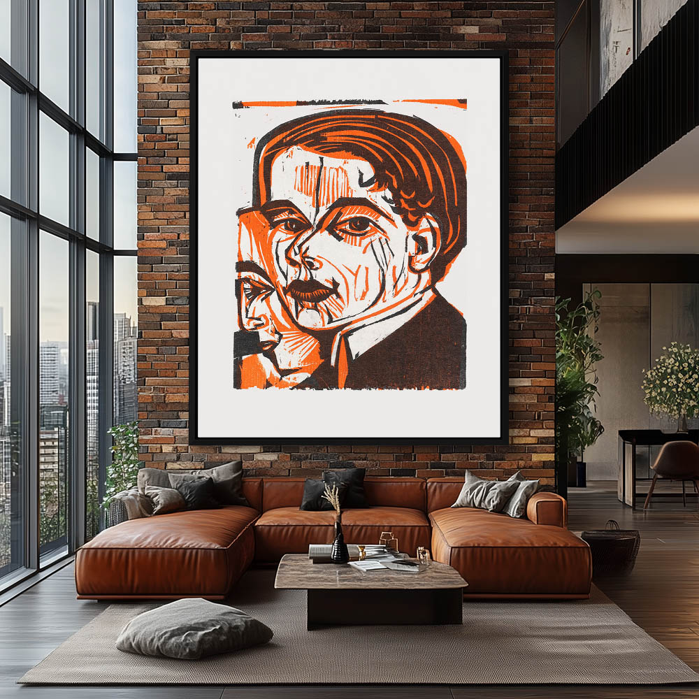 Self-portrait with female profile – Great Canvas Arts