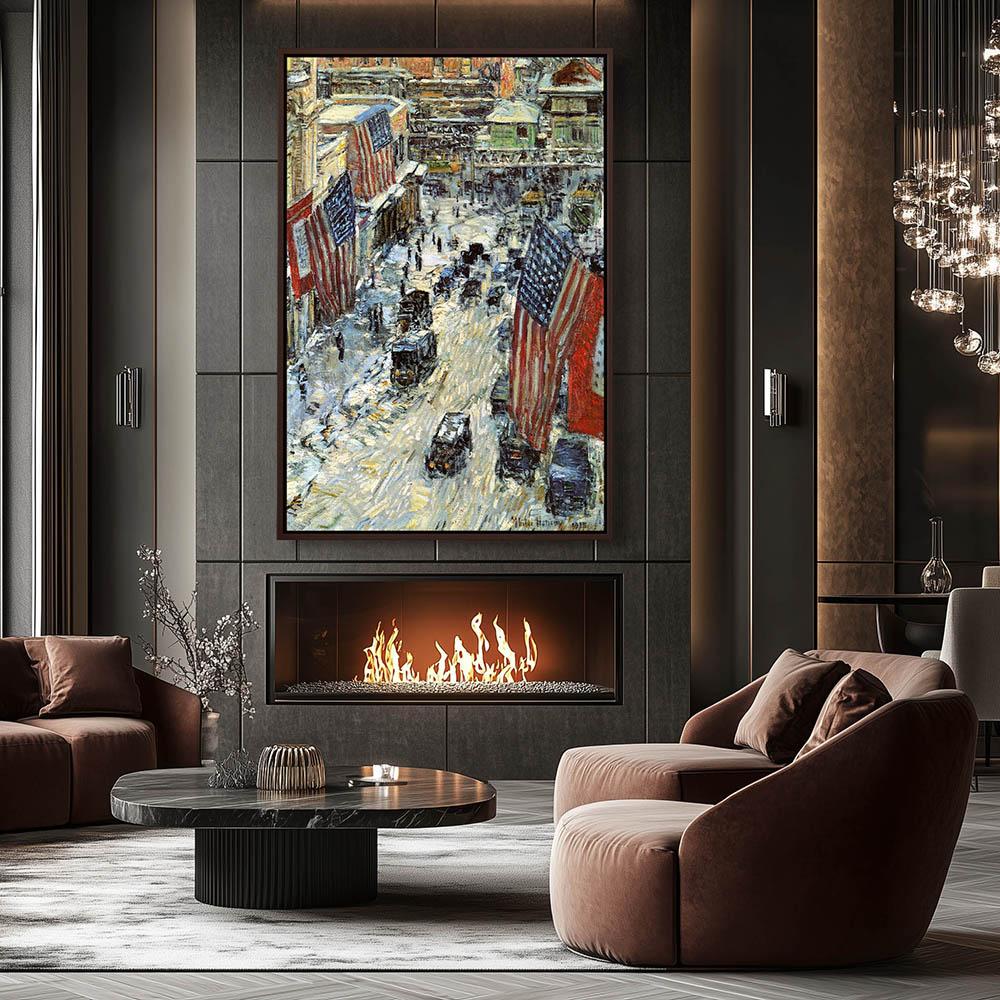 Flags on 57th Street, Winter – Great Canvas Arts