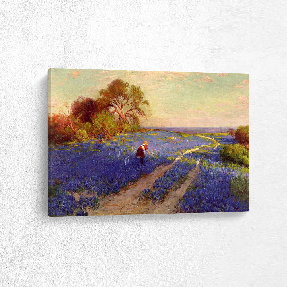 Bluebonnet Scene with a Girl – Great Canvas Arts