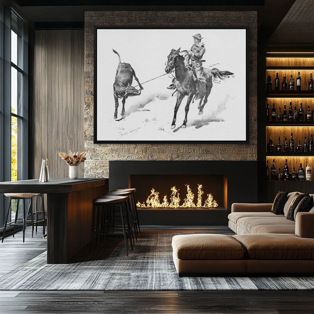Cowboy Leading Calf – Great Canvas Arts