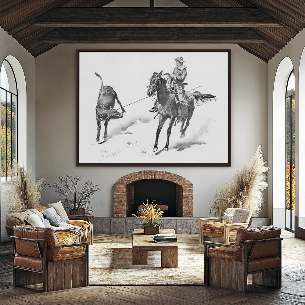Cowboy Leading Calf – Great Canvas Arts