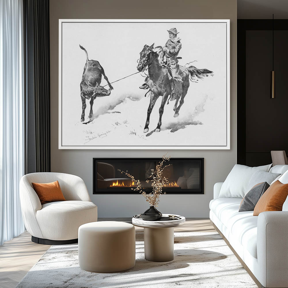 Cowboy Leading Calf – Great Canvas Arts