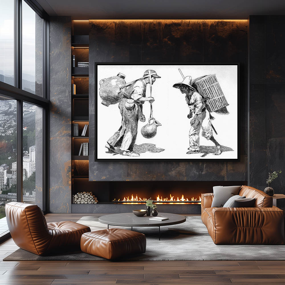 Mexican Burden-Bearers – Water-Carrier and Chicken-Seller – Great Canvas Arts
