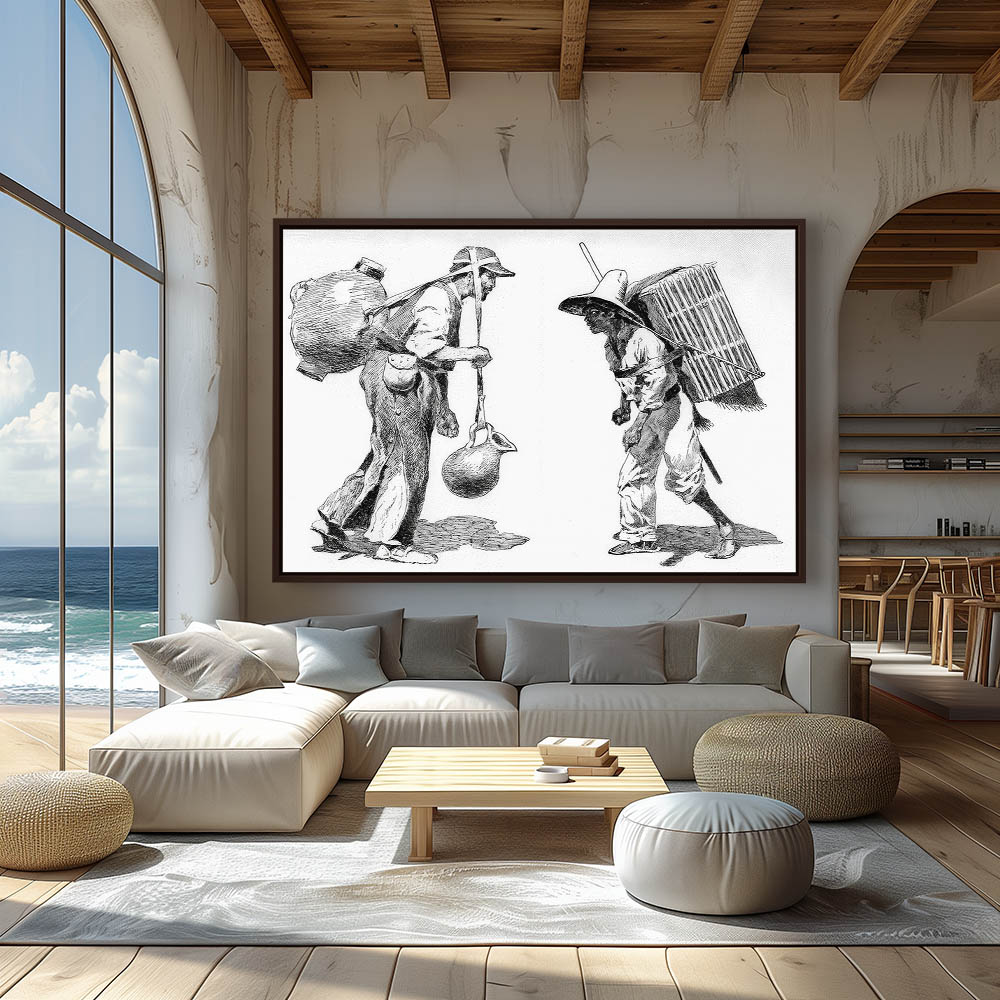 Mexican Burden-Bearers – Water-Carrier and Chicken-Seller – Great Canvas Arts